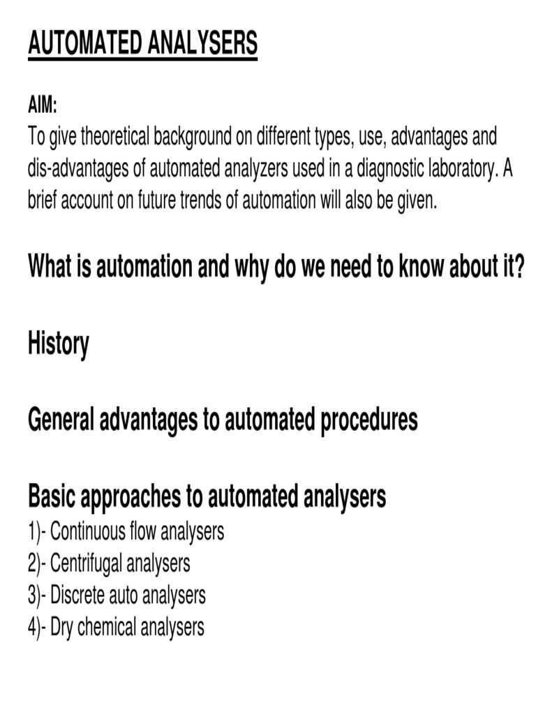 Lectures On Autoanalyzers - Instrumentation Lect 2nd Yr MT - 2nd ...