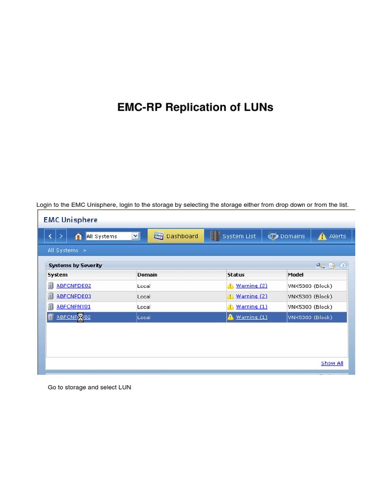 EMC-RPA Replication of LUNs | PDF | Information Technology | Computer Hardware