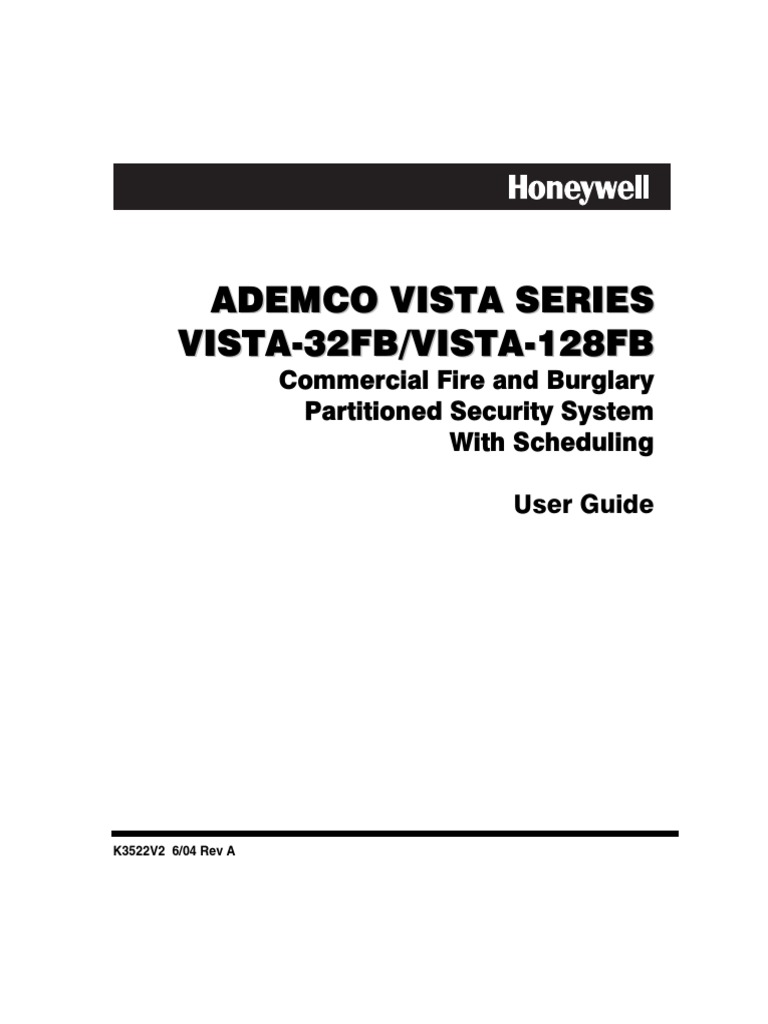 Ademco Vista 32FB Users Manual | PDF | Security Alarm | Computing