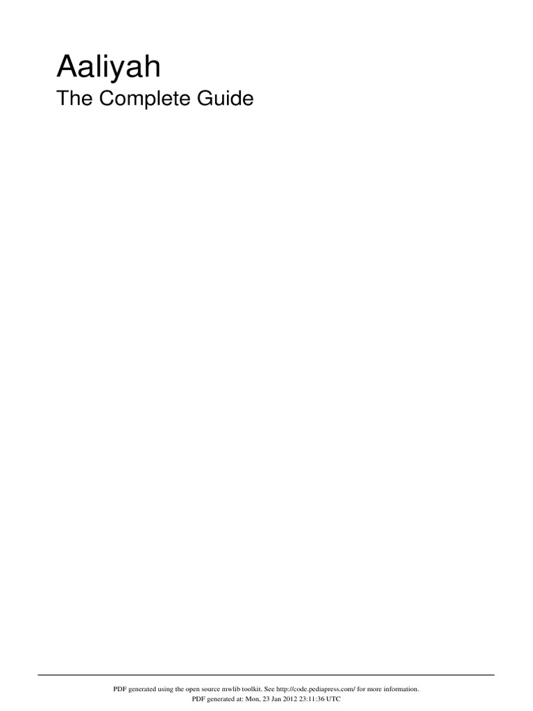 Aaliyah Wikibook | PDF | Leisure | Entertainment (General)