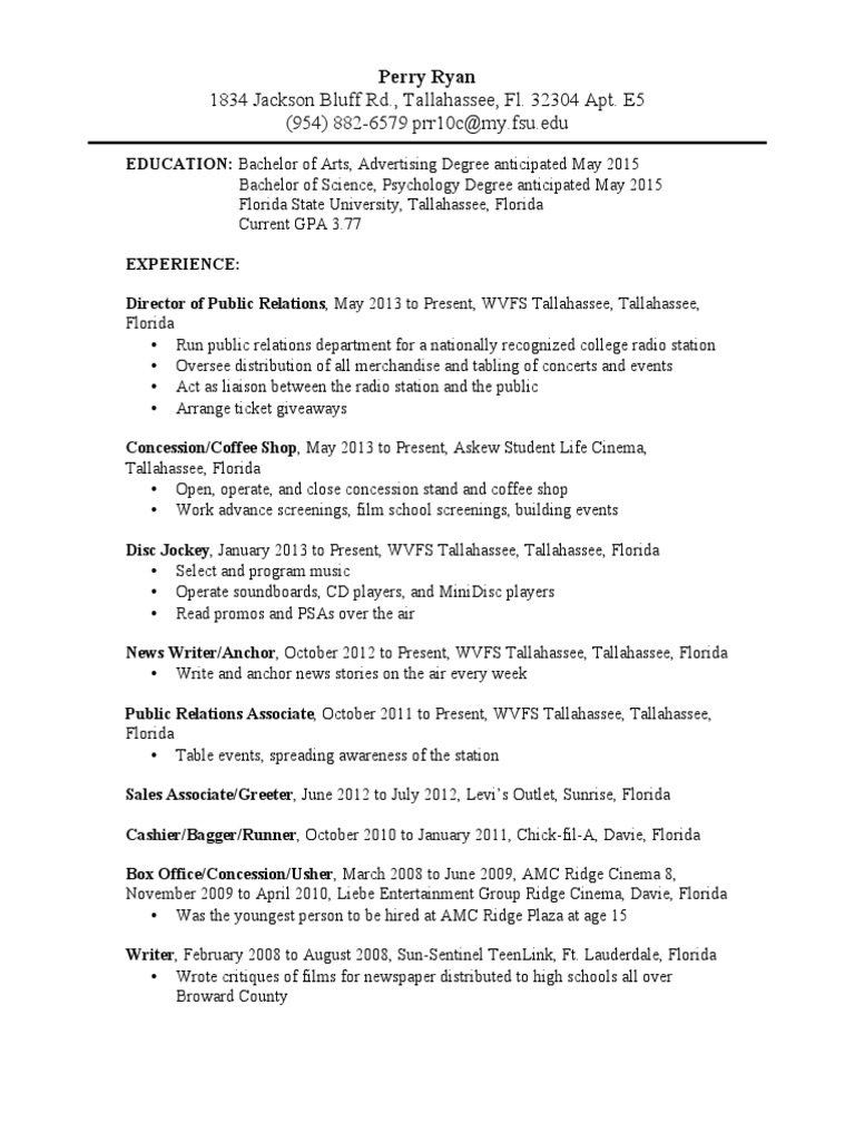 Resume of Perry Ryan | PDF | Career & Growth