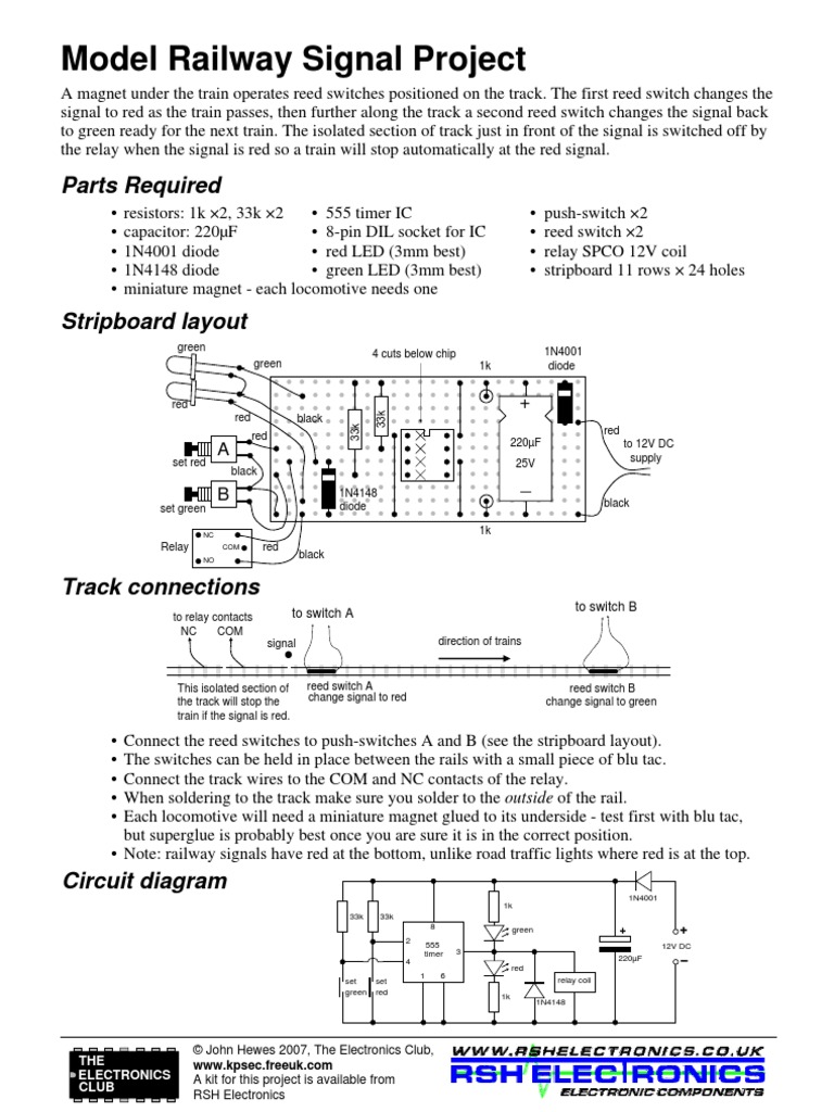 Model Railway Signal Project | PDF | Relay | Switch