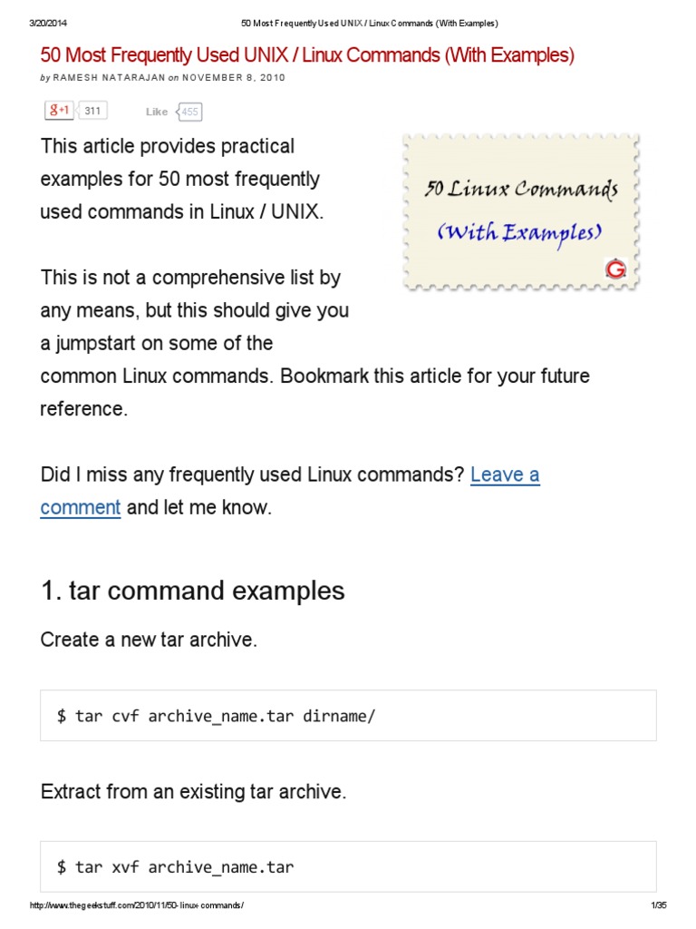 50 Most Frequently Used Unix Linux Commands With Examples Pdf File Transfer Protocol 