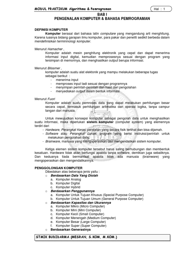 Modul Dasar Komputer & Pemrograman | PDF