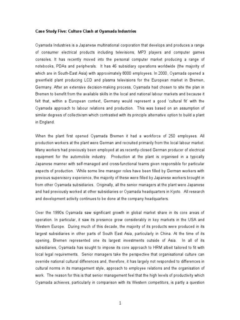 Case Study - Cultural Differences | PDF | Economies | Business