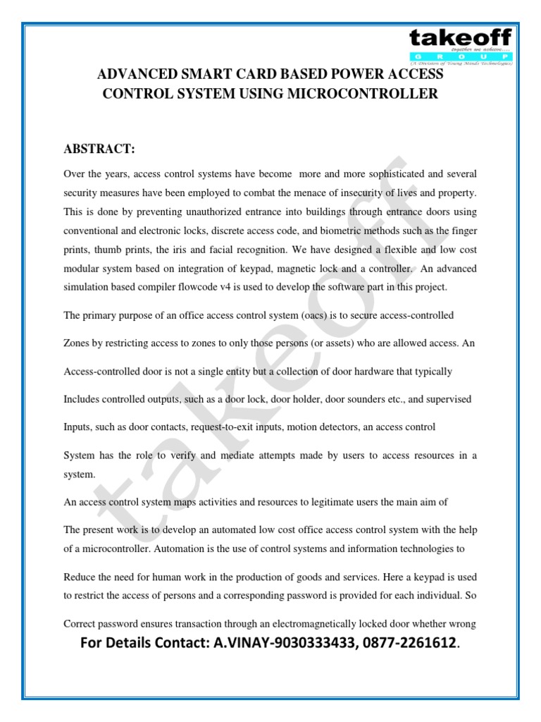 Advanced Smart Card Based Power Access Control System Using Microcontroller | Download Free PDF ...