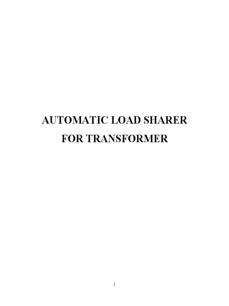 Automatic Load Sharing | PDF | Analog To Digital Converter | Transformer