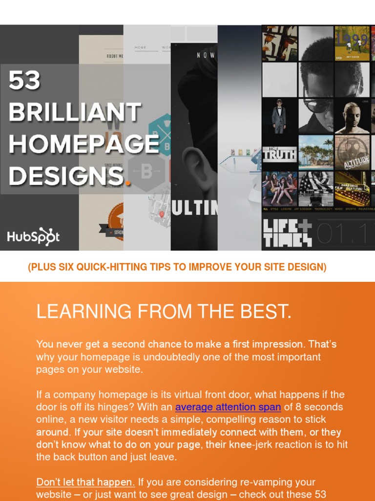 53 Examples of Brilliant Homepage Designs | PDF