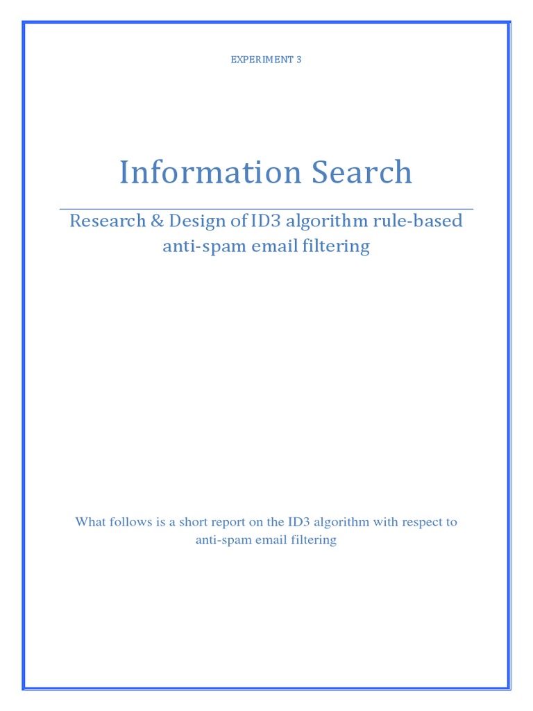 Id3 Algorithm Pdf Email Spam Email 5407