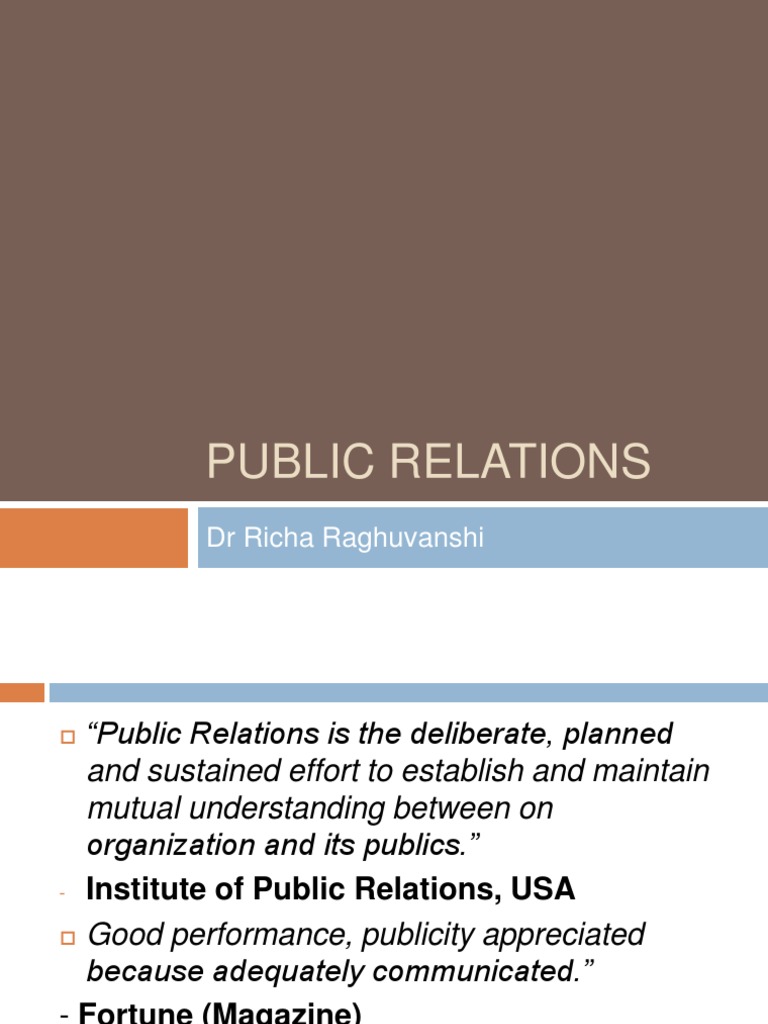 Public Relations | PDF