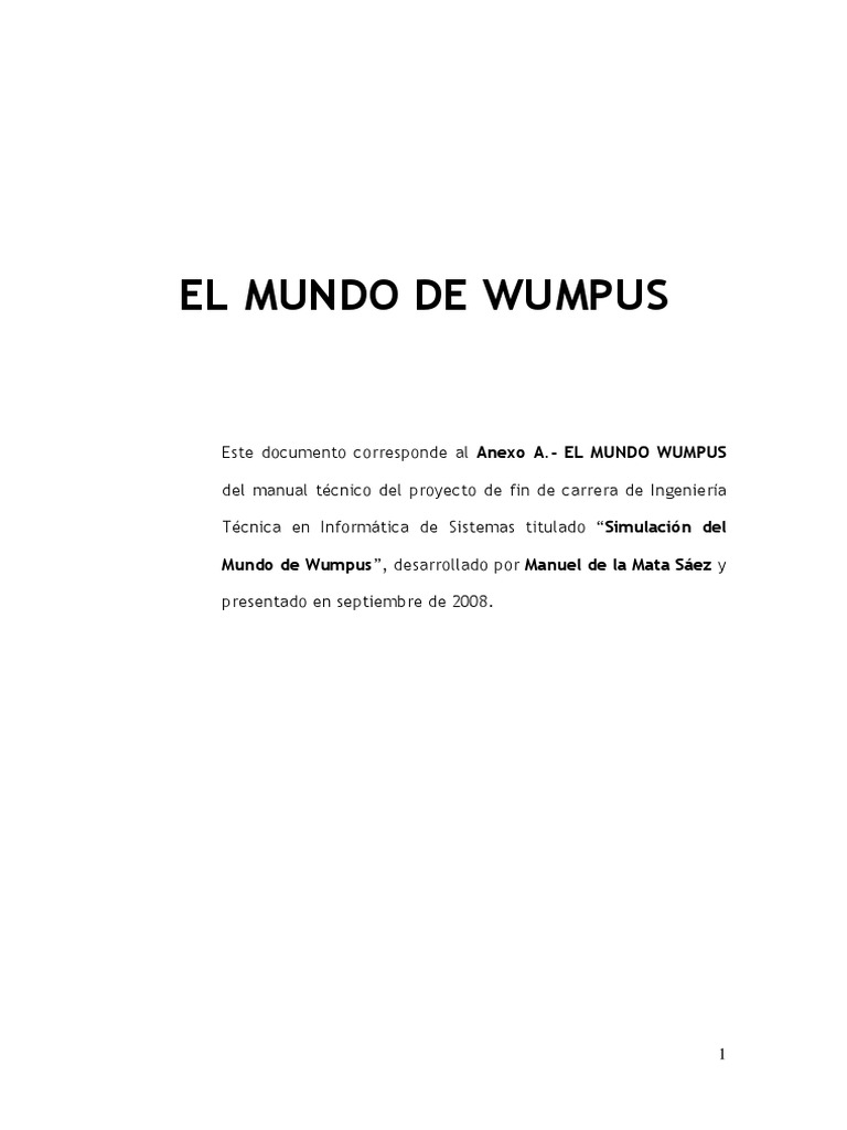 El Mundo Wumpus | PDF | Heurístico | Inteligencia artificial