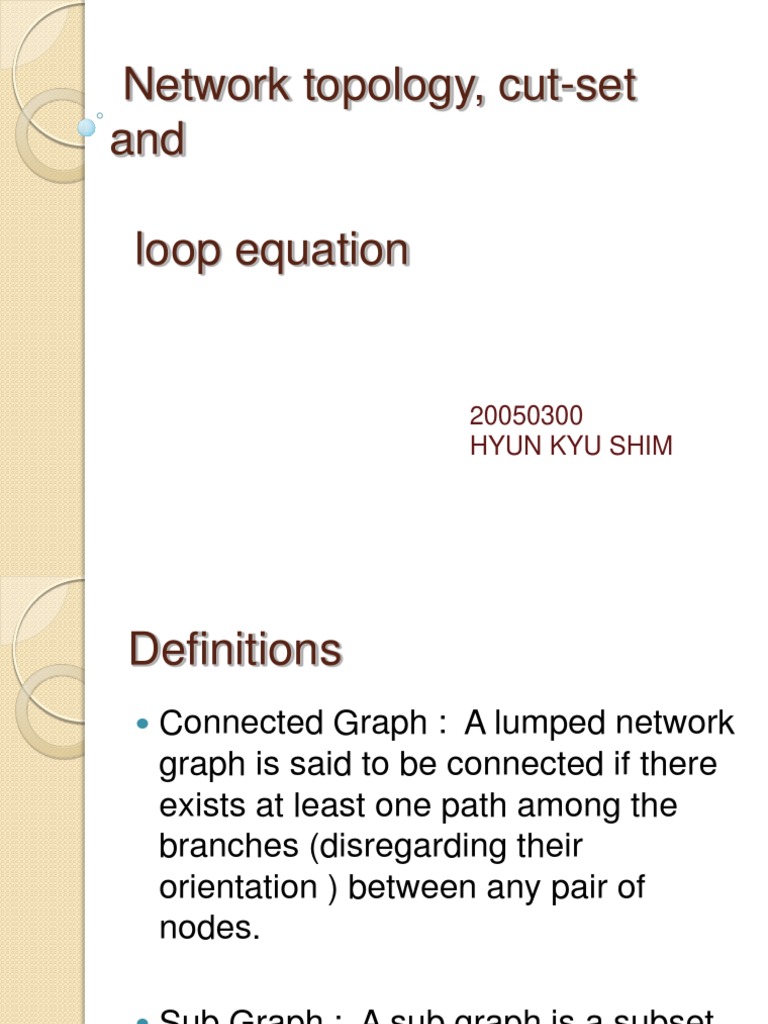 Network Topology Cutset Loop | Vertex (Graph Theory) | Discrete Mathematics