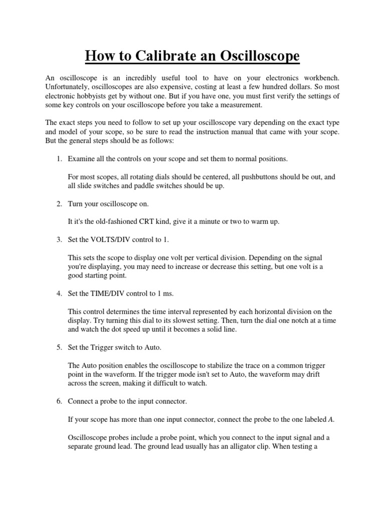 Calibration of CRO | PDF | Electrical Engineering | Electronics