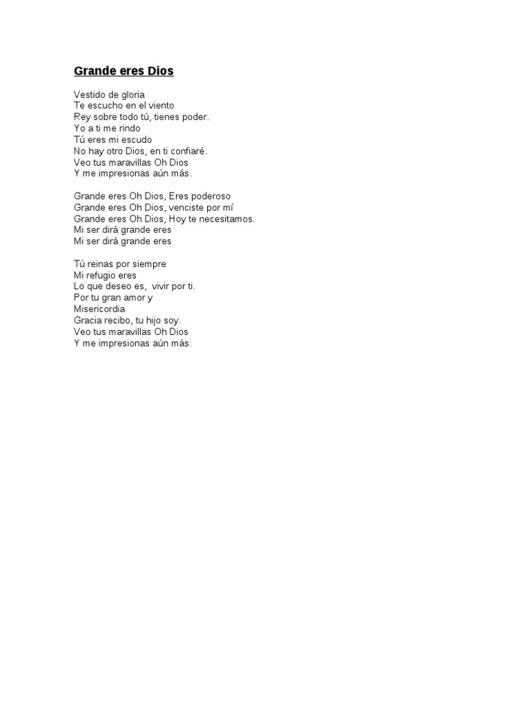 Letra Grande Eres Dios | PDF | Derecho | Religión y espiritualidad