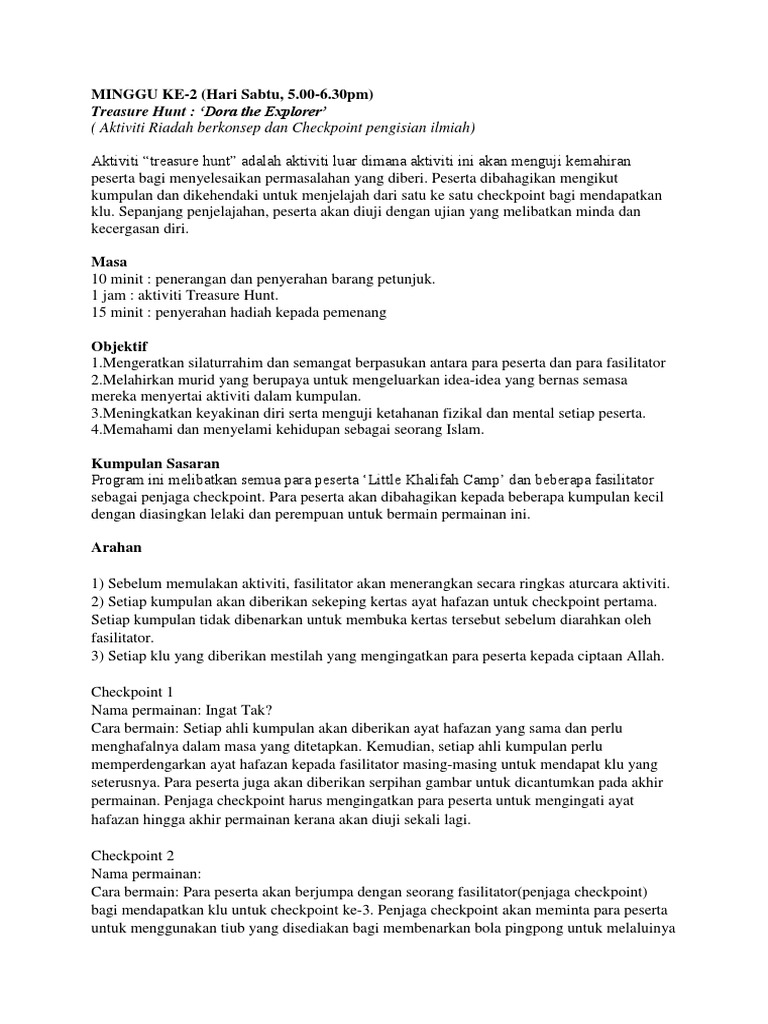 Contoh Treasure Hunt | PDF