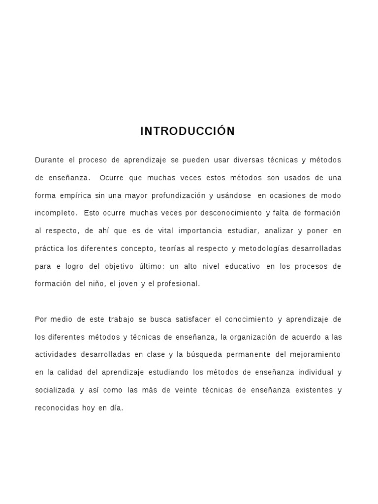 Metodo y Tecnicas de Ensenanza | PDF | Maestros | Aprendizaje