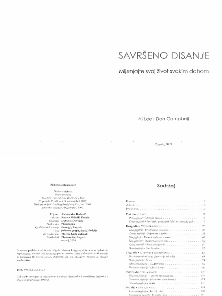 Al Lee - Savršeno Disanje | PDF