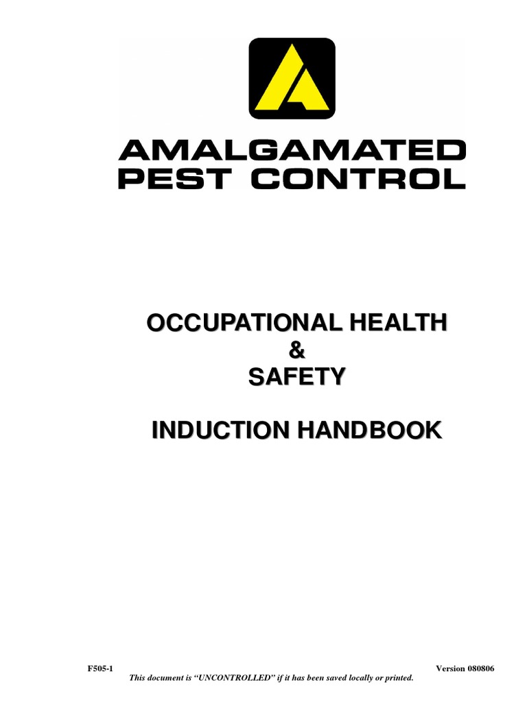 F505-1 OHS Induction Handbook | PDF | Personal Protective Equipment ...
