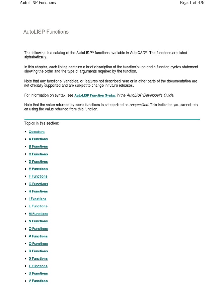 VisualLISP Guide | PDF | Parameter (Computer Programming) | Boolean Algebra