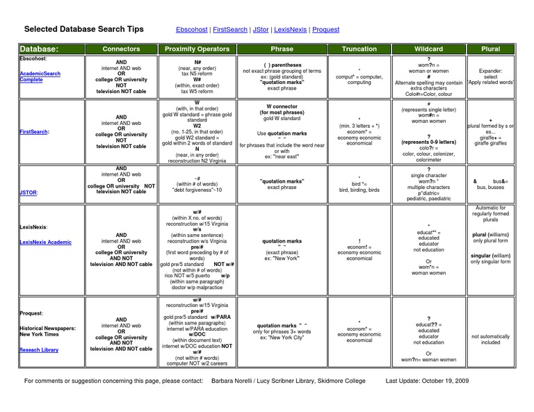 Database Search Tips | PDF | Linguistics | Language Mechanics