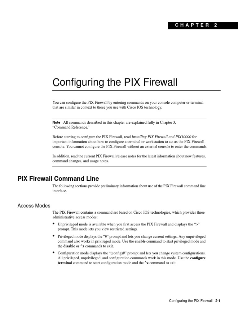 Configuring The PIX Firewall | PDF | Computer Network | Ip Address