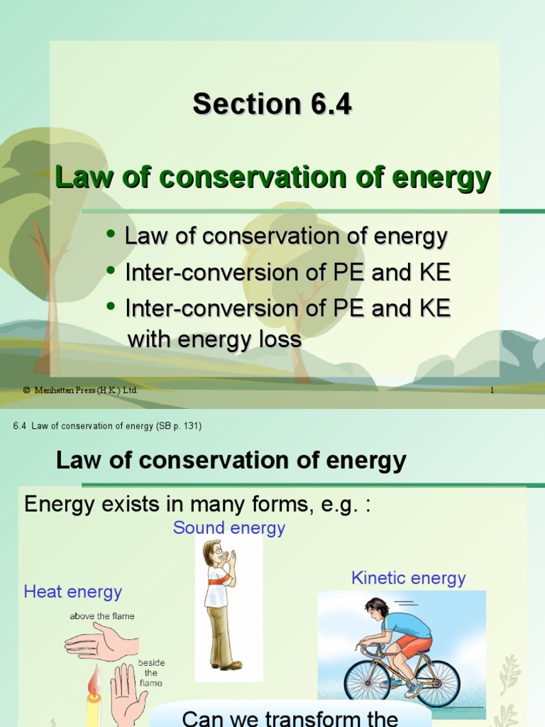 Section 6.4 Law of Conservation of Energy | PDF | Kinetic Energy ...