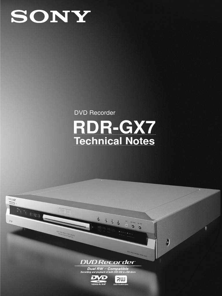 SONY RDR-GX7 Technical Notes | PDF | Dvd | Compact Disc