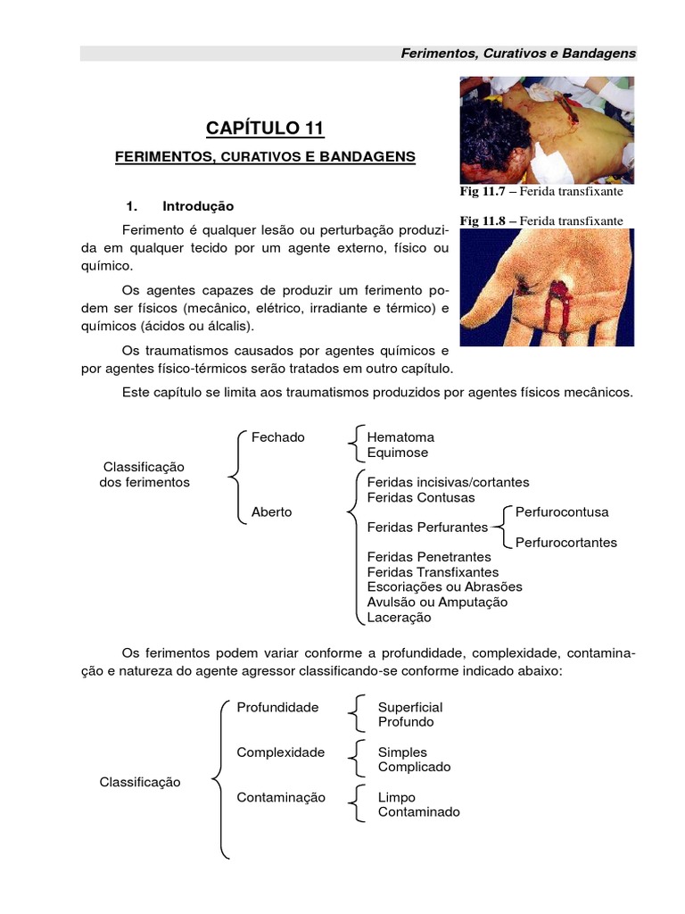 Classificação de Ferimentos e Cuidados | PDF | Sangramento | Pele