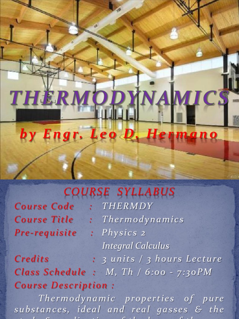Thermodynamics Course Syllabus | PDF | Physical Chemistry ...