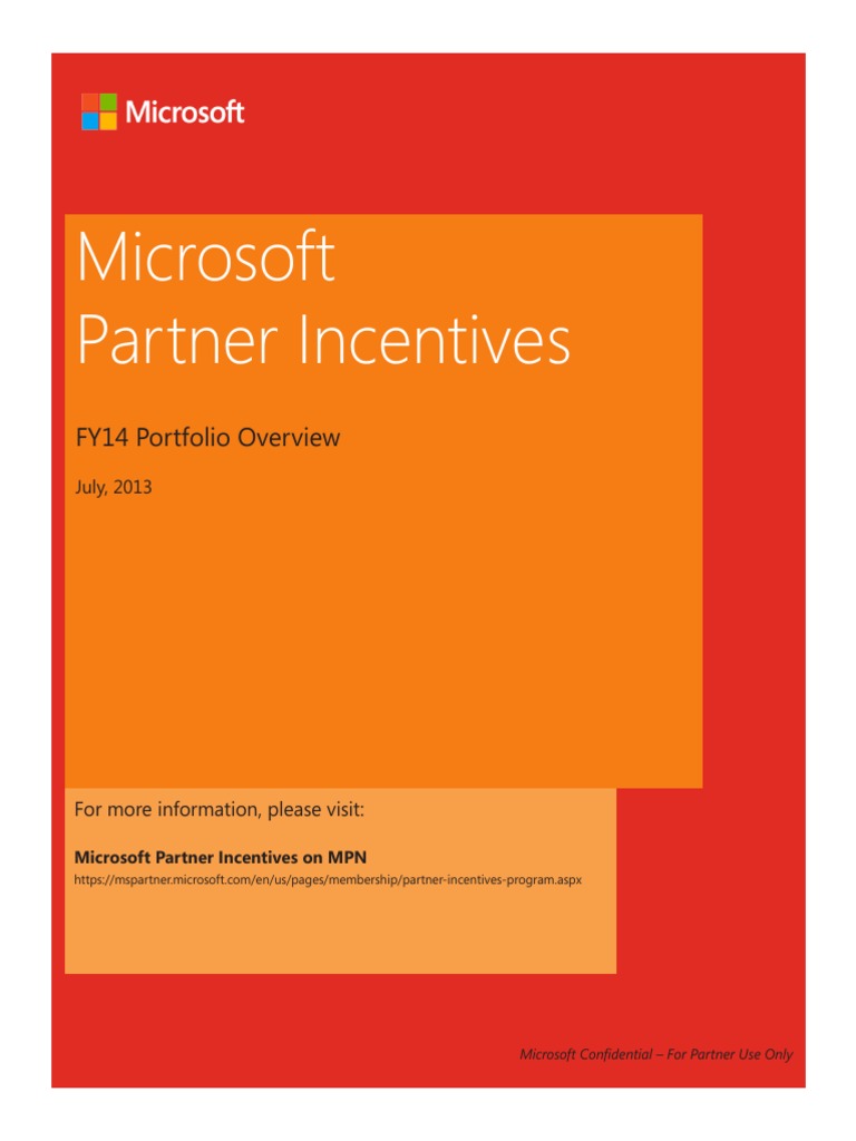 Microsoft Partner Incentives - FY14 Portfolio Overview | Microsoft ...