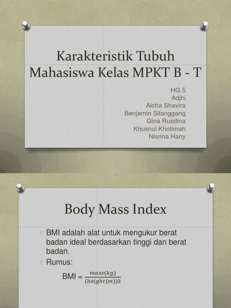 Karakteristik Tubuh Mahasiswa Di Kelas MPKT B Kita | PDF