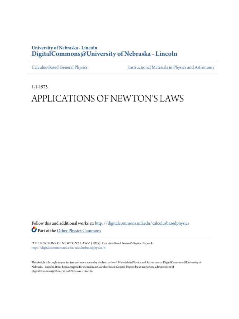Applications of Newtons Laws | PDF | Force | Friction