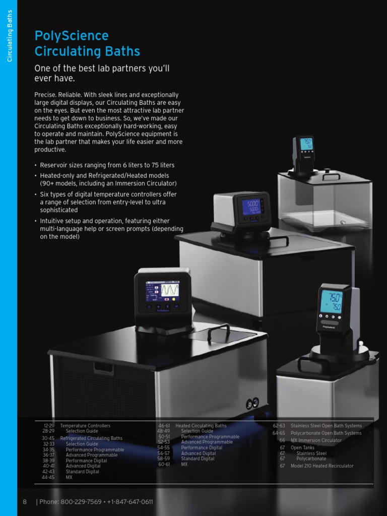 Polyscience Catalog Circulating Baths | PDF | Litre | I Phone