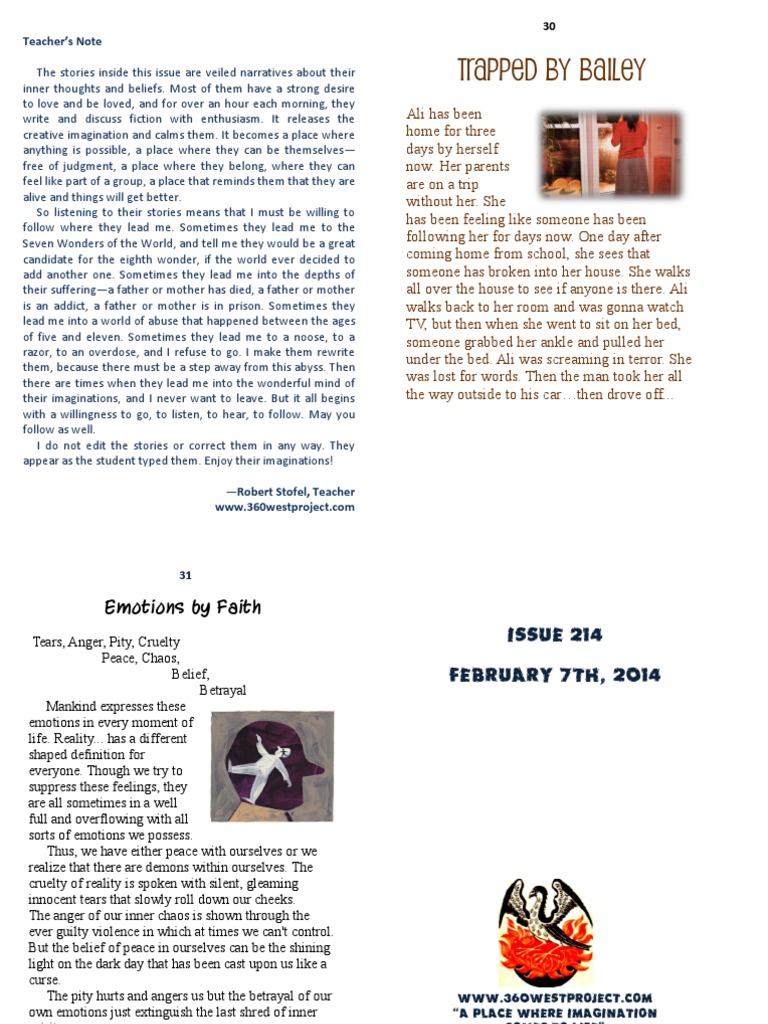 Trapped by Bailey: Teacher's Note | PDF | Anger