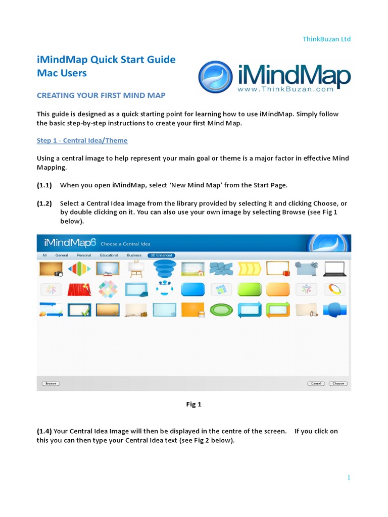 Imindmap Quick Start Guide Mac Users: Creating Your First Mind Map | PDF | Hyperlink | Icon ...
