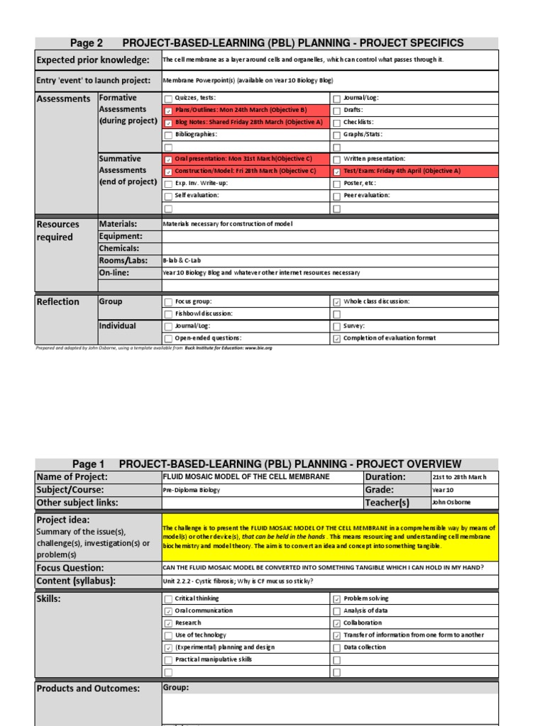 Fluid Mosaic Model Project Overview | PDF | Educational Assessment ...