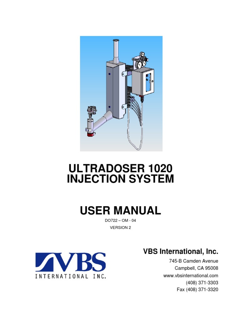 Ultra Doser 1020 User Manual | PDF | Valve | Pressure Measurement