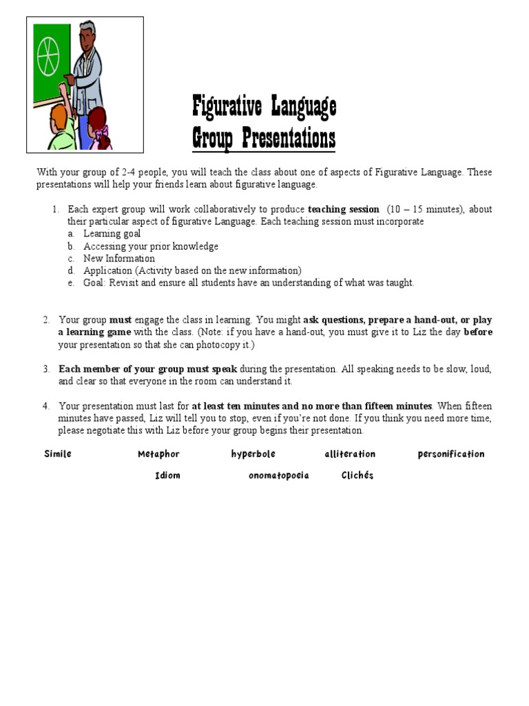 Group Presentations on Figurative Language | PDF