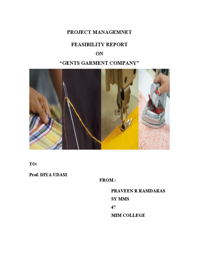 Feasibility Report for Gents Garment Company | PDF | Feasibility Study ...