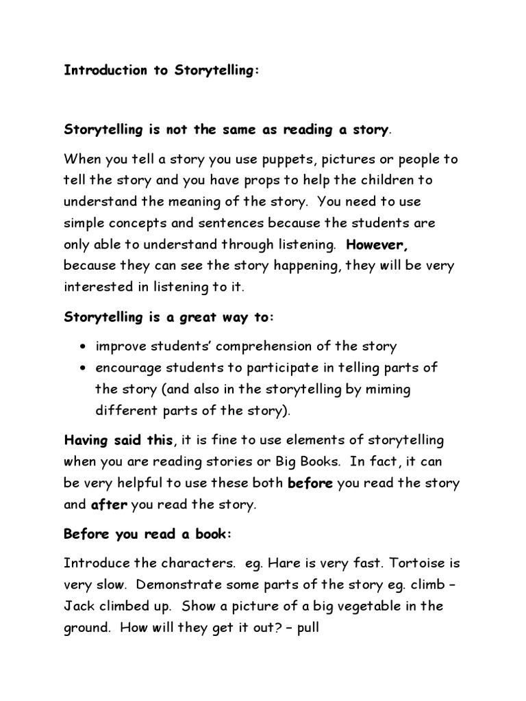 Introduction To Storytelling | PDF