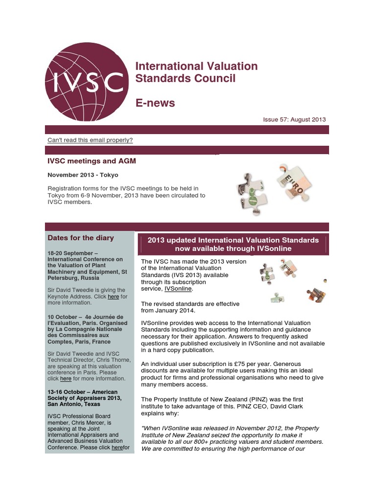 International Valuation Standards Council E-News: IVSC Meetings and AGM ...