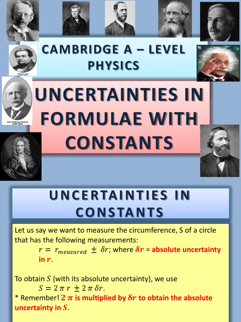 Uncertainties in Physics Formulas | PDF | Language Arts & Discipline ...