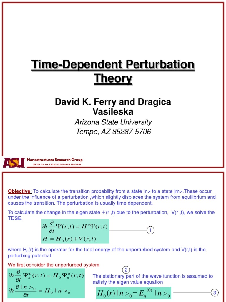Time Dependent Perturbation Theory | Download Free PDF | Perturbation Theory (Quantum Mechanics ...