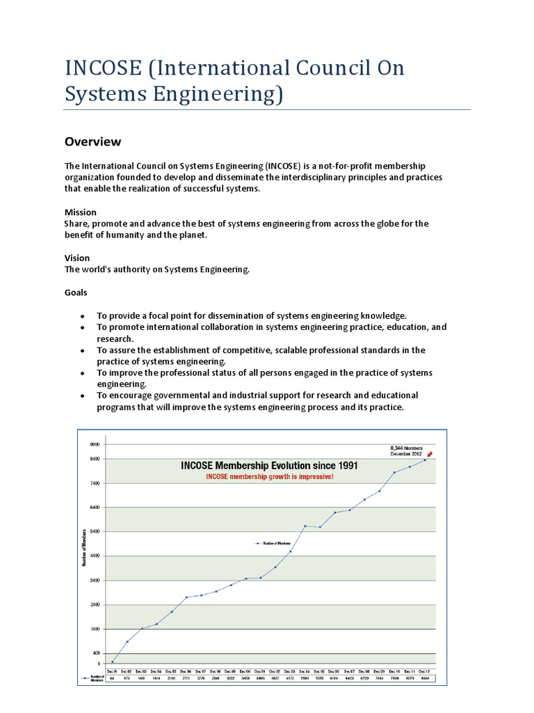 INCOSE (International Council On Systems Engineering) : Mission | PDF ...