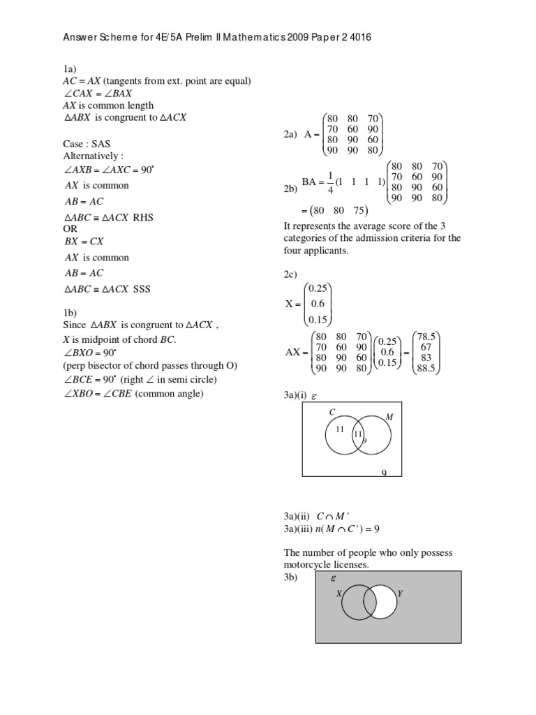 Pierce Prelim 2009 Em2 Solutions | PDF | Elementary Geometry | Teaching ...