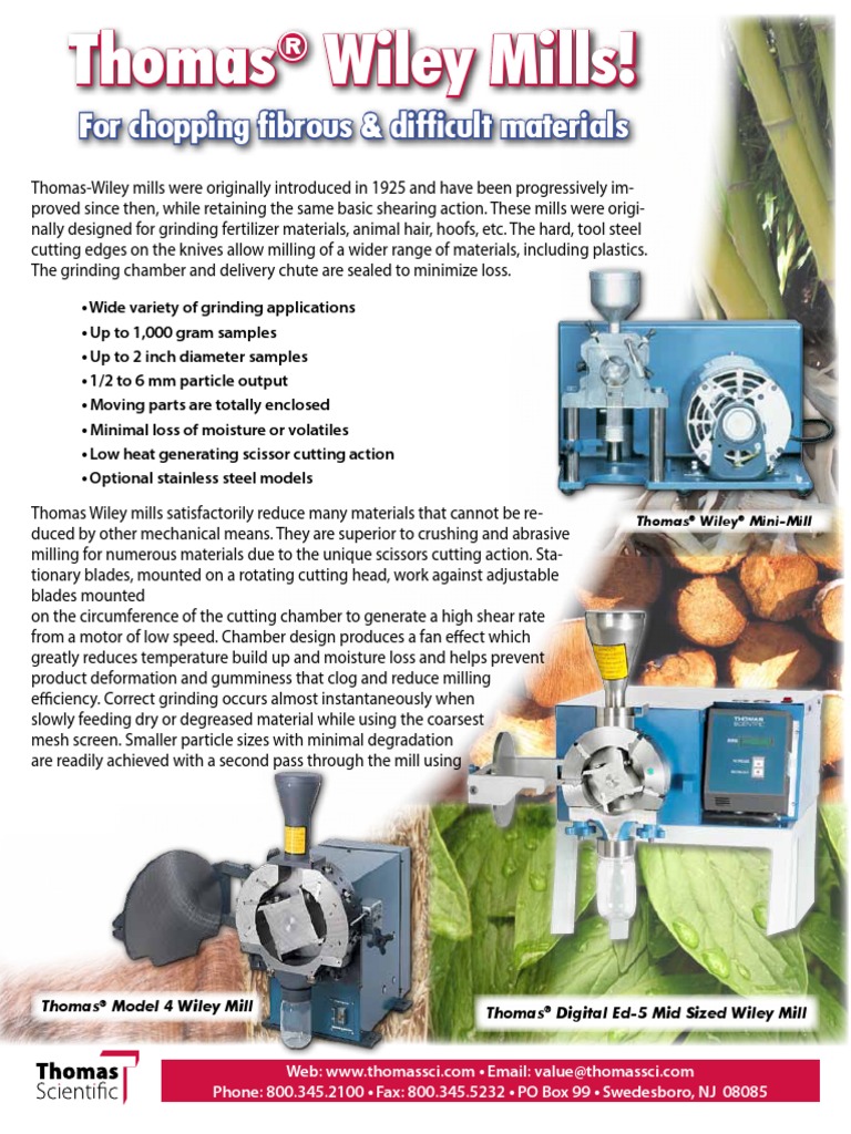 Thomas Wiley Mills | Mill (Grinding) | Grinding (Abrasive Cutting)