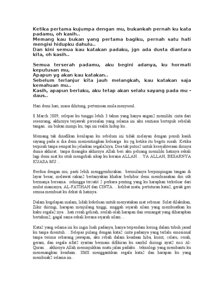 Ketika Pertama Ku Jumpa Dengan Mu, Sayang | PDF