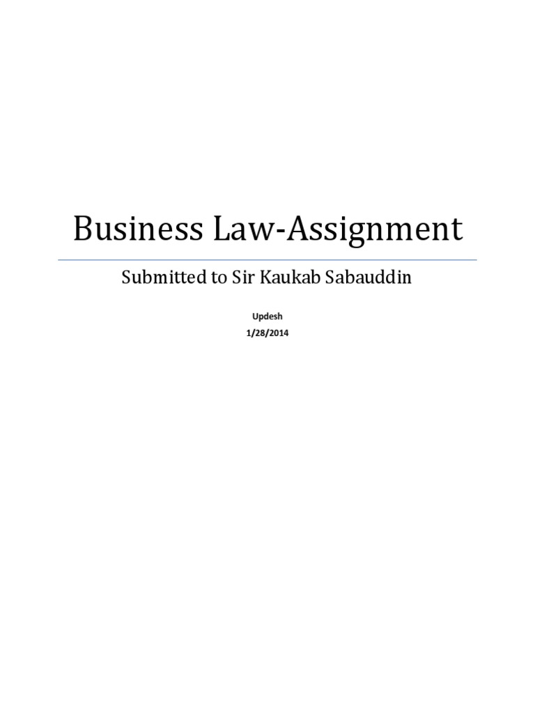 Business Law-Assignment Complete | Guarantee | Legal Concepts