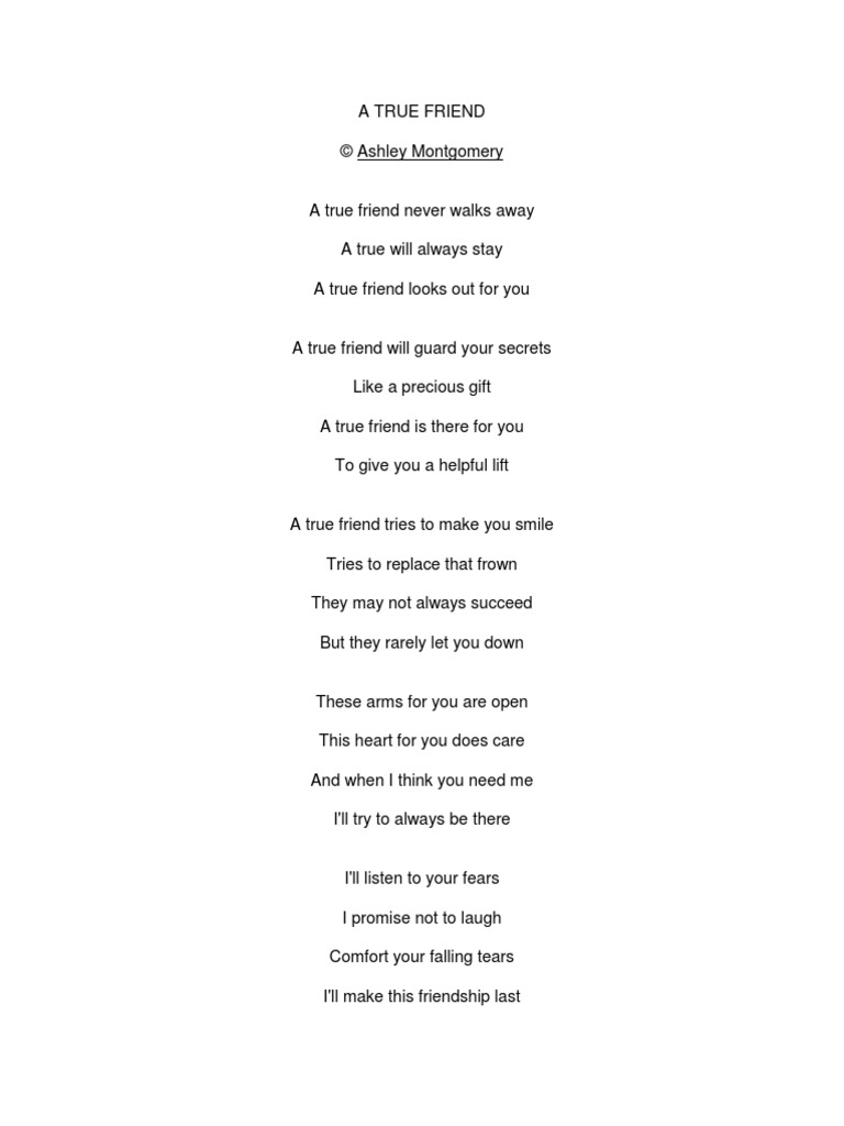 A True Friend | PDF | Poetry | Linguistics