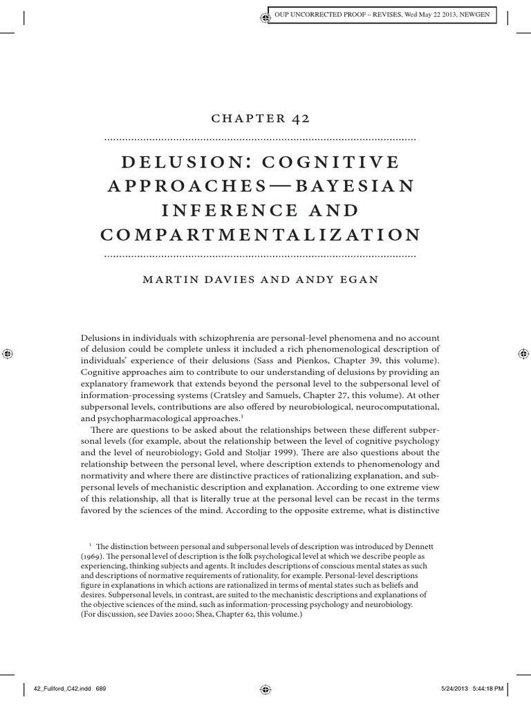 Delusion Cognitive | PDF | Bayesian Inference | Delusion